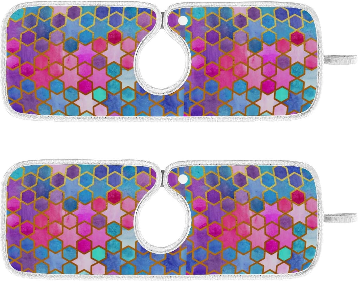 Coolnut 2 Pack Faucet Mat Splash Guard for Kitchen Sink, Geometric ...