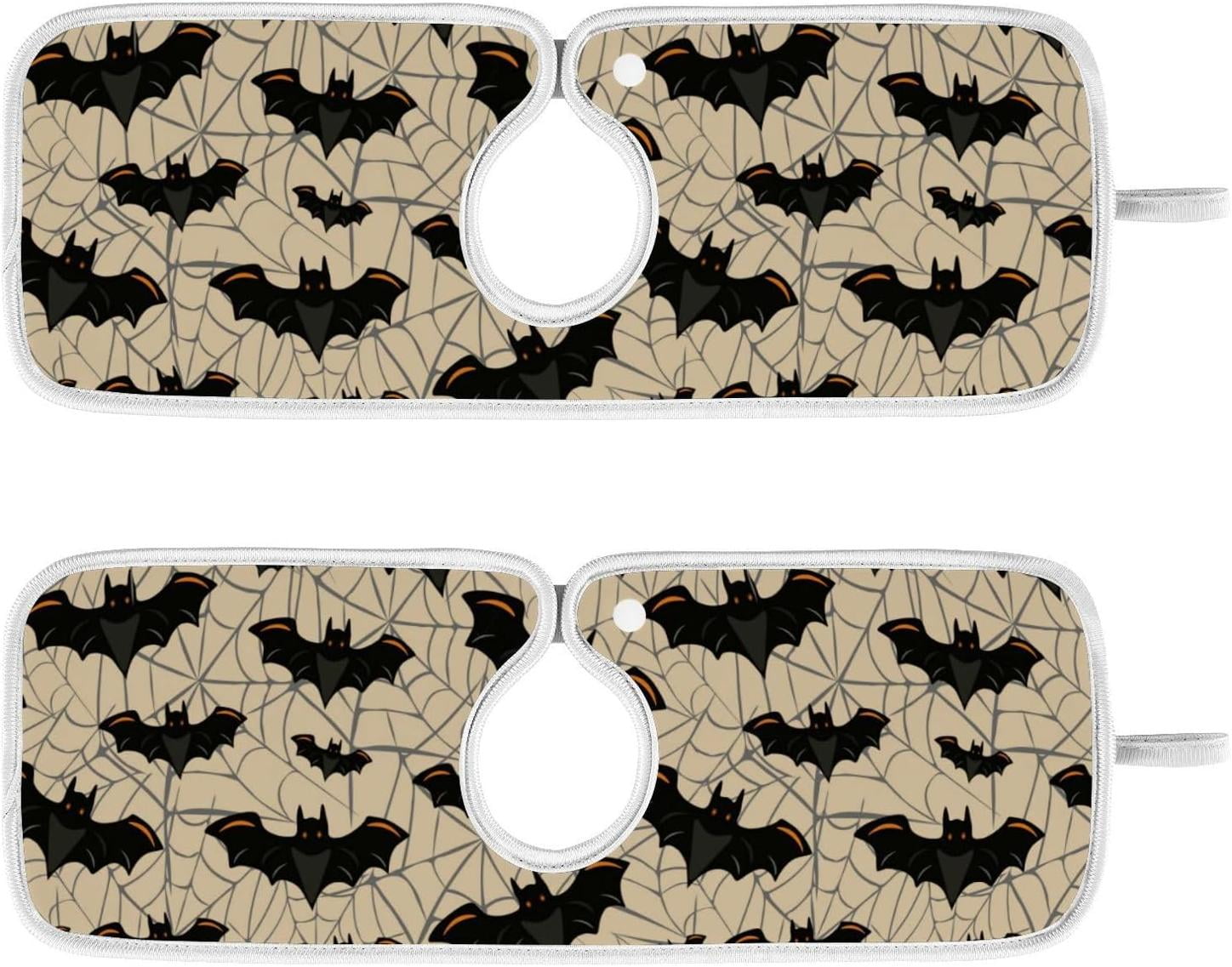 Coolnut 2 Pack Faucet Mat Splash Guard for Kitchen Sink, Halloween Bats ...