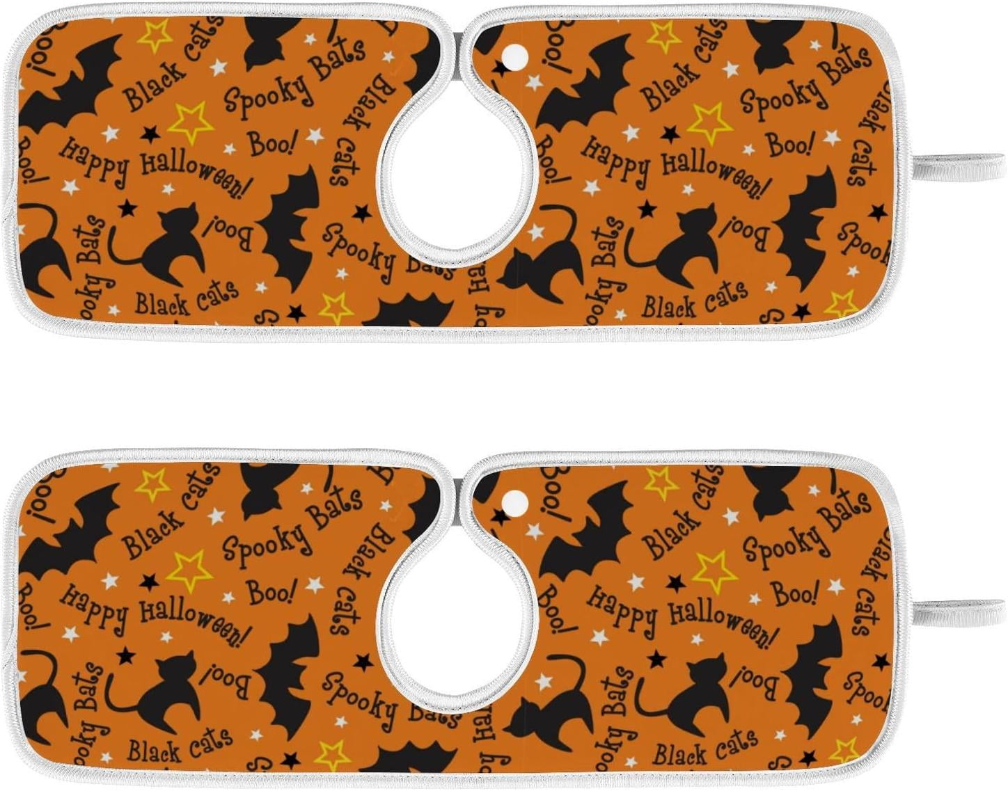 Coolnut 2 Pack Faucet Mat Splash Guard for Kitchen Sink, Halloween Cats ...