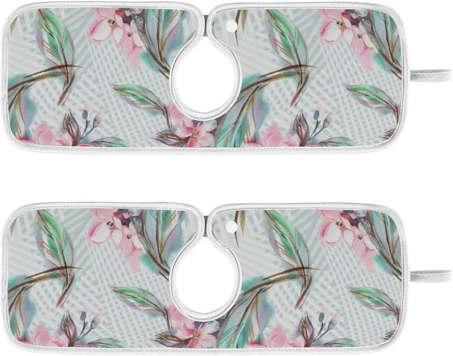 Coolnut 2 Pack Faucet Mat Splash Guard for Kitchen Sink,Jasmine Flower ...