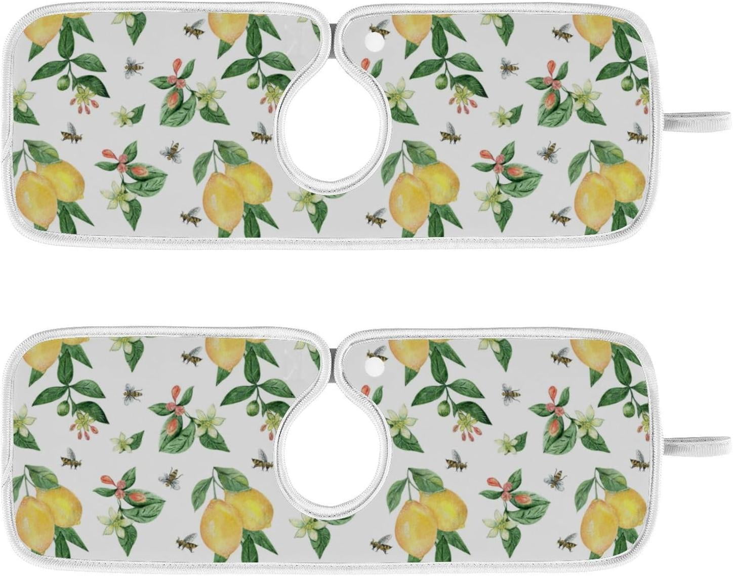 Coolnut 2 Pack Faucet Mat Splash Guard for Kitchen Sink,Lemon Tropic ...