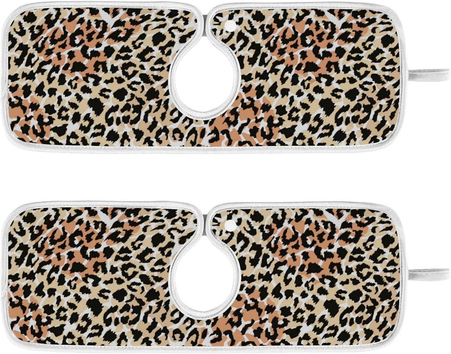 Coolnut 2 Pack Faucet Mat Splash Guard for Kitchen Sink, Leopard Animal ...