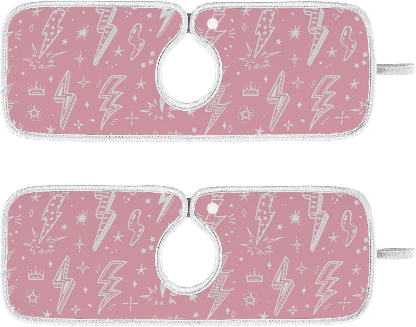 Coolnut 2 Pack Faucet Mat Splash Guard for Kitchen Sink, Lightning Bolt ...