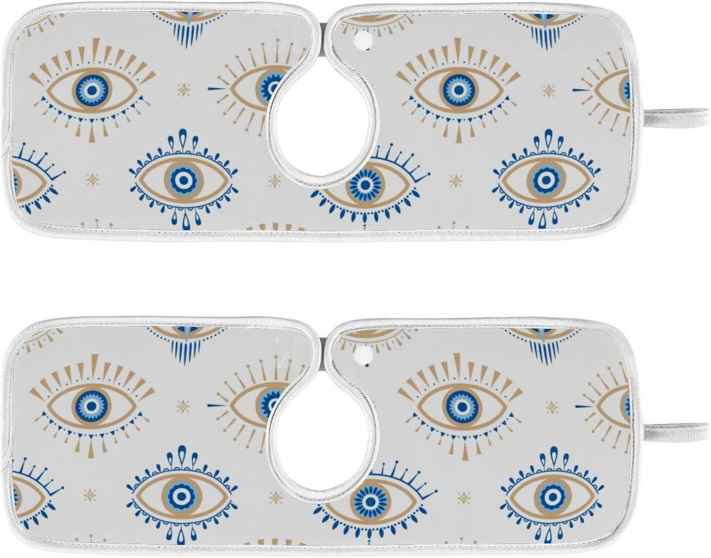 Coolnut 2 Pack Faucet Mat Splash Guard for Kitchen Sink, Magical Eyes ...