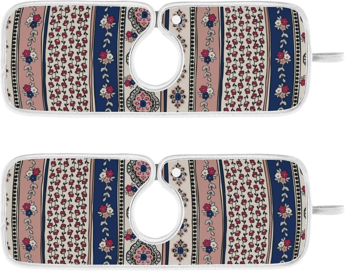 Coolnut 2 Pack Faucet Mat Splash Guard for Kitchen Sink, Paisley ...