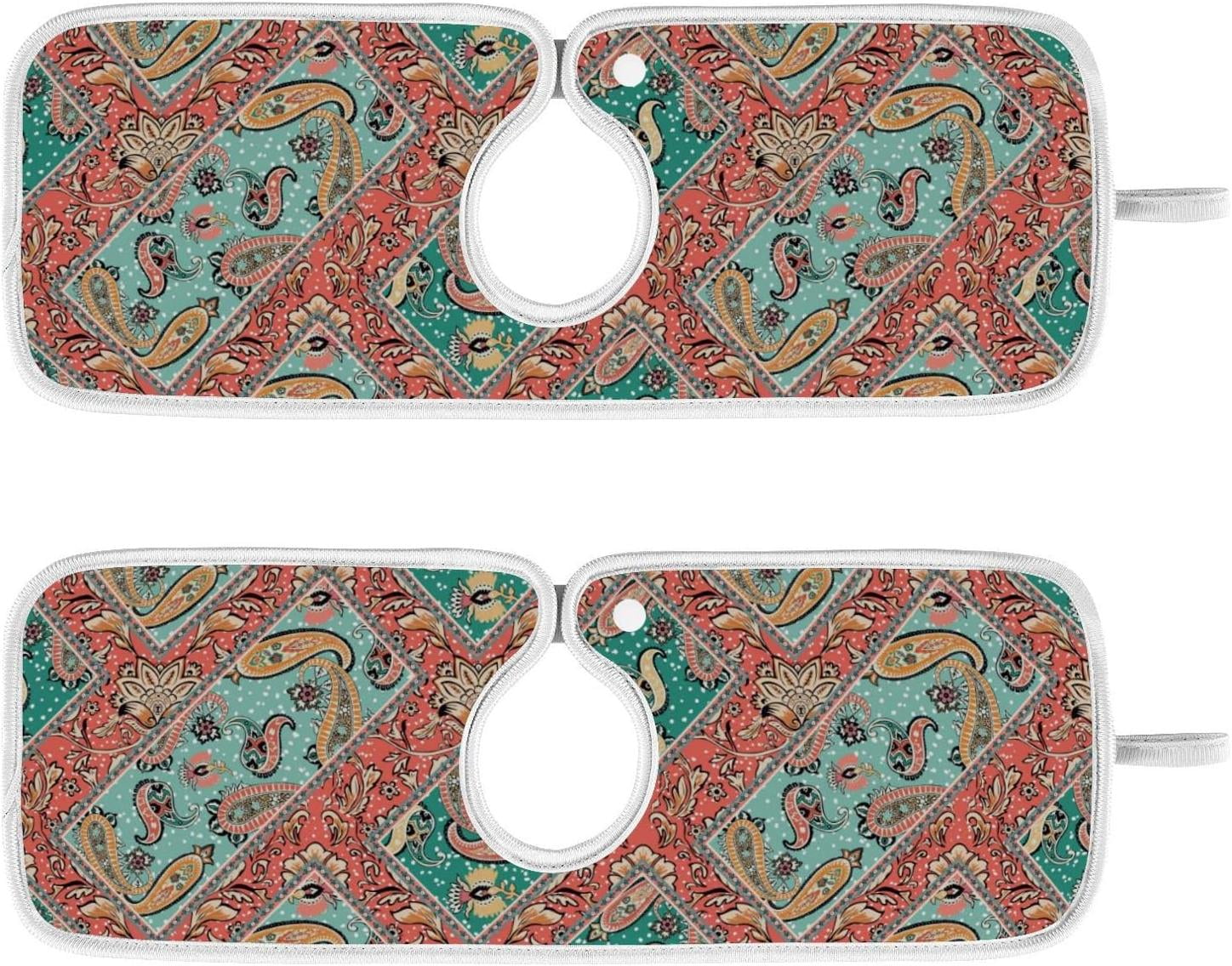 Coolnut 2 Pack Faucet Mat Splash Guard for Kitchen Sink, Patchwork ...