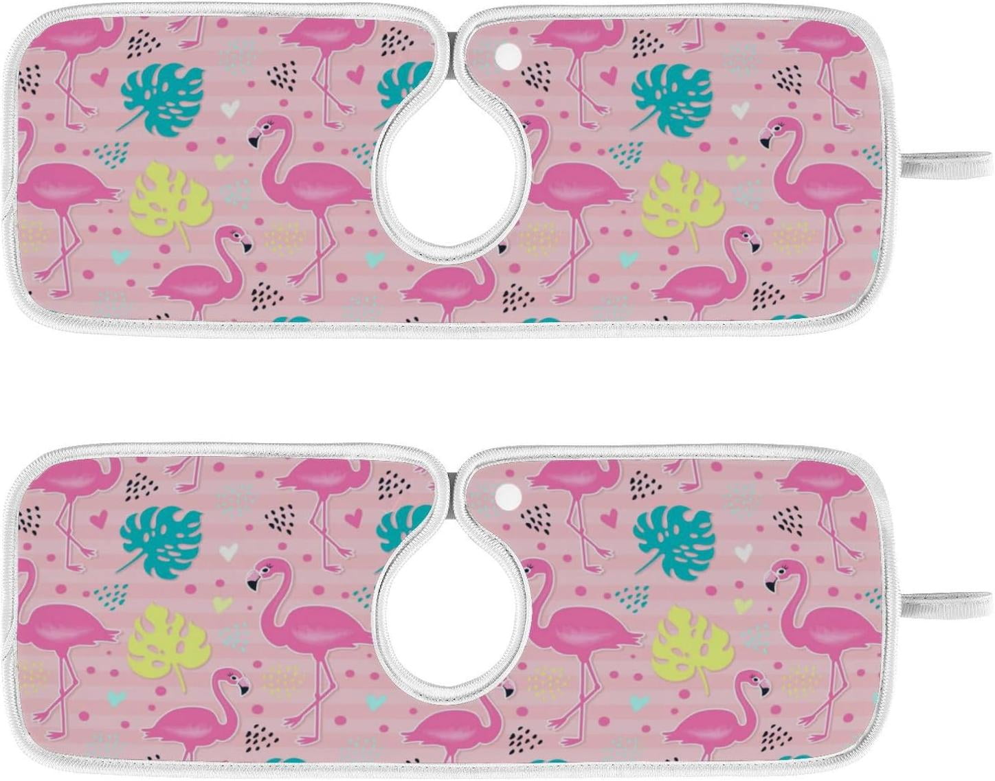 Coolnut 2 Pack Faucet Mat Splash Guard for Kitchen Sink,Pink Flamingo ...