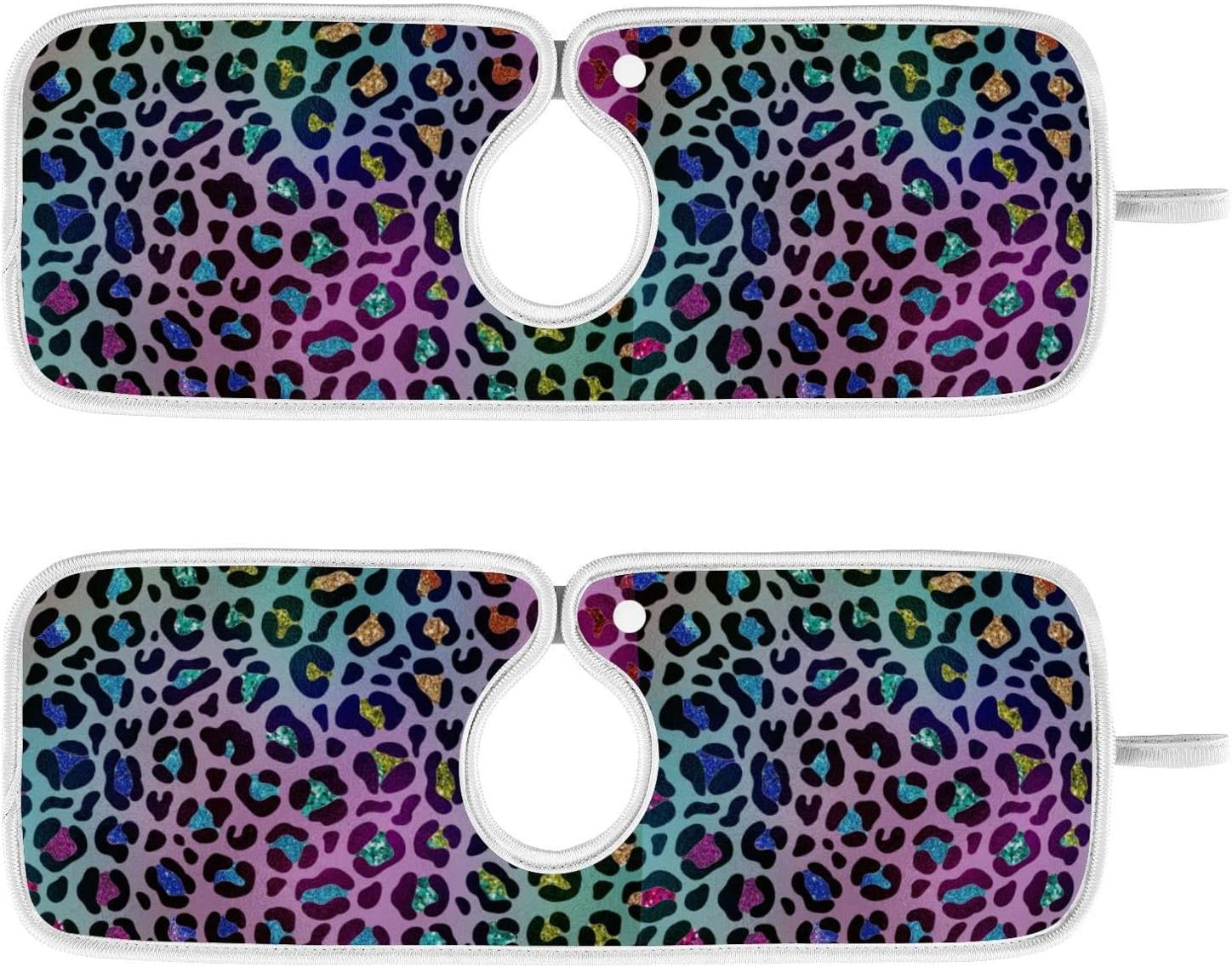 Coolnut 2 Pack Faucet Mat Splash Guard for Kitchen Sink,Rainbow Animal ...