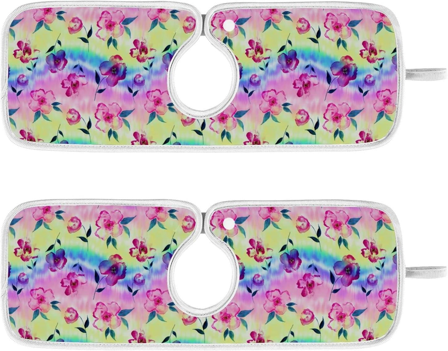 Coolnut 2 Pack Kitchen Faucet Absorbent Mat,Florals Flowers Pattern ...