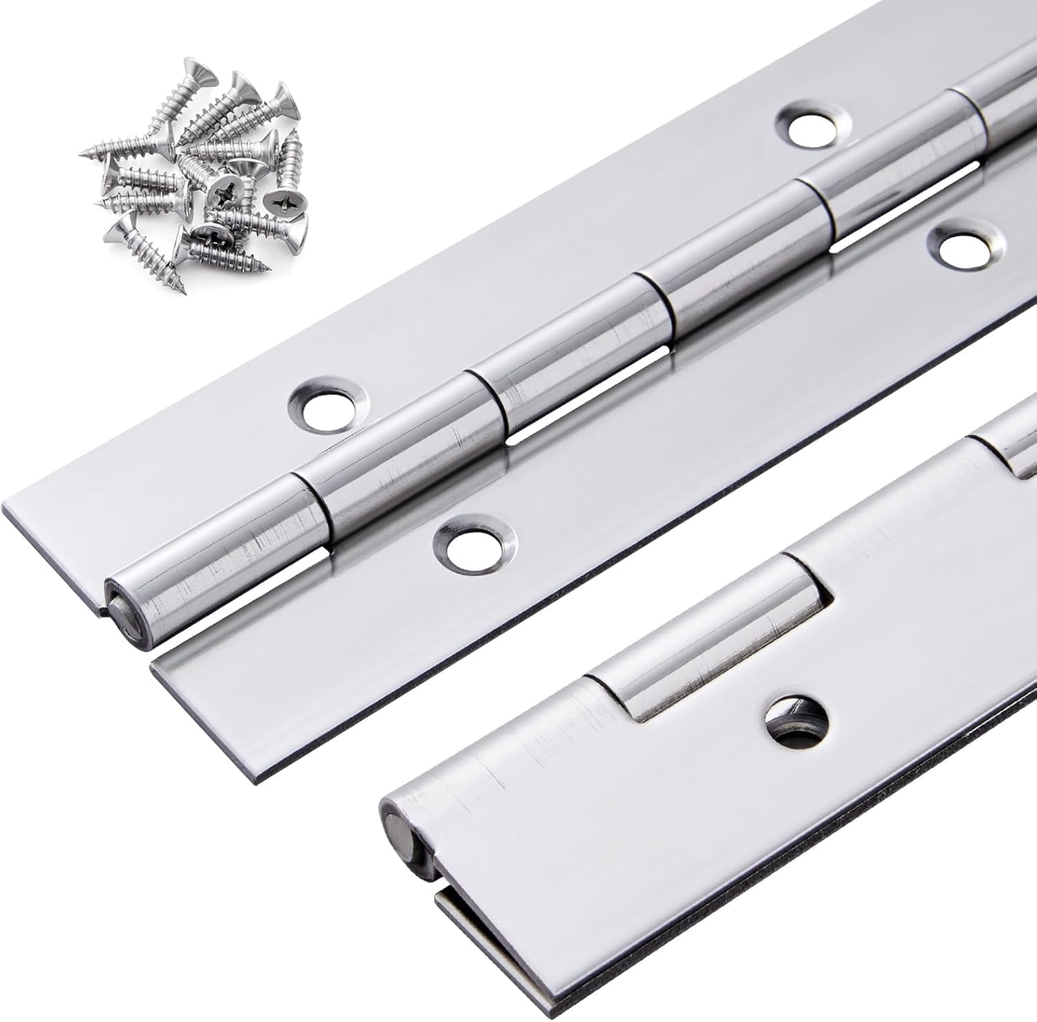 Coolnut 2-Pack Piano Hinge 12 Inch 1.5 Inch, 0.060'' Thick Steel Hinge ...