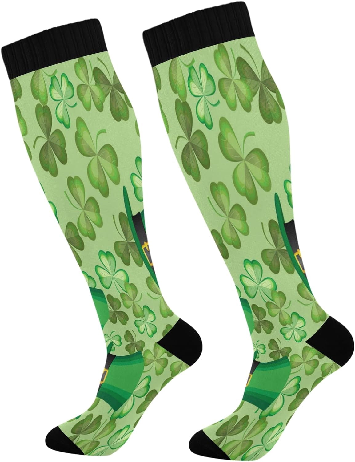 Coolnut 2 Pack St.Patrick's Day Clover Compression Socks for Women Men ...