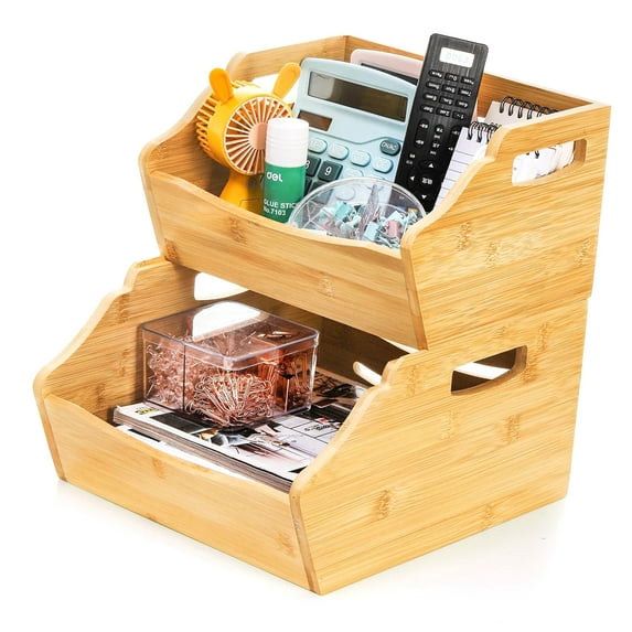 Coolnut 2 Pack Stackable Storage Bin, Countertop Open Stacking Bins, 2 ...