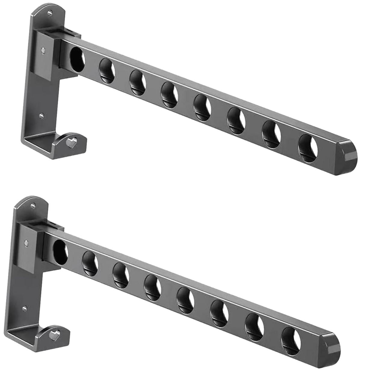 Coolnut 2 Pack Stainless Steel Clothes Hanger Drying Racks, Wall Mount ...