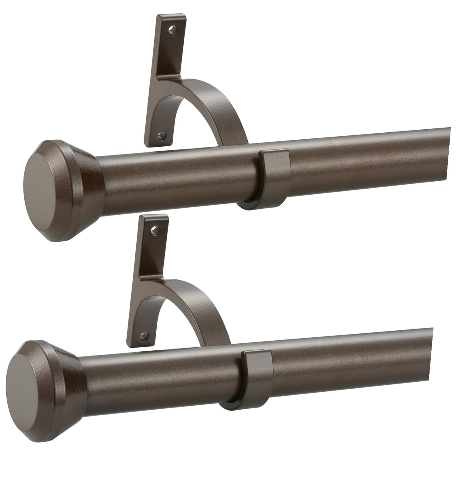 Coolnut 2 Pack Telescoping Curtain Rods, 1-Inch Diameter Drapery Rods 48-84 Inch Length Rod with ...