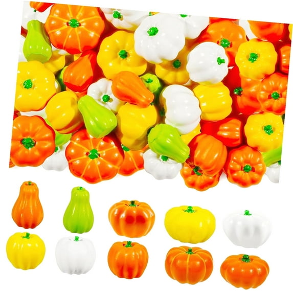 Coolnut 20 Pcs Pumpkins Artificial Pumpkin Figurine Fall Decorations ...