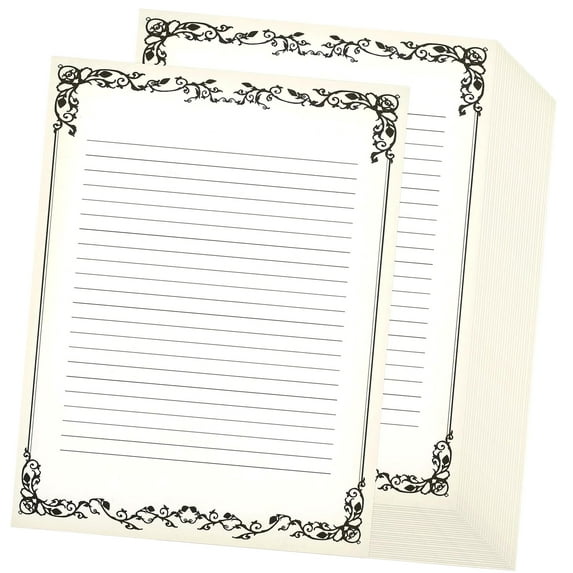 Coolnut 200 Lined Stationery Writing Paper 8.5 11 Inch Fancy Stationery ...