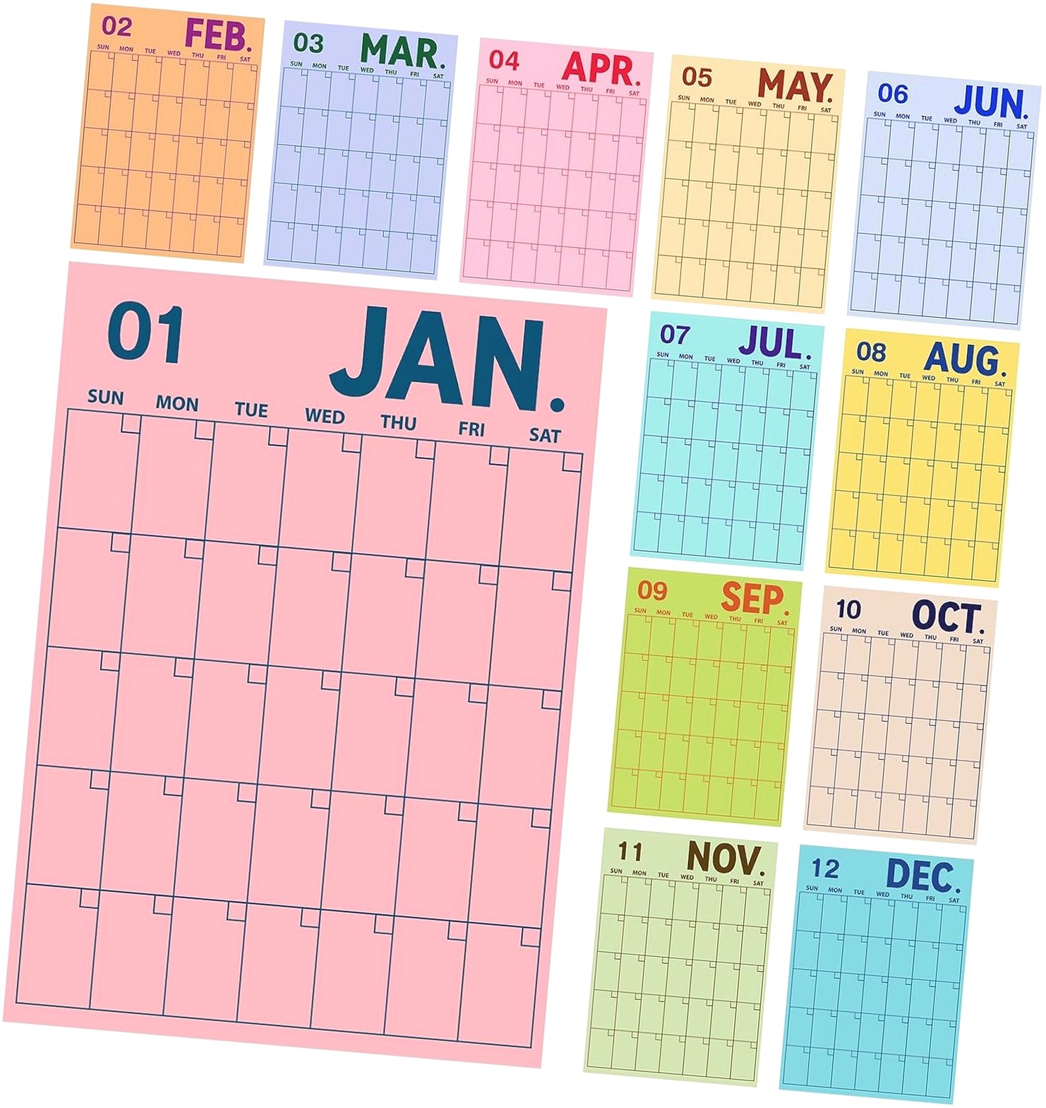 Coolnut 2025-2026 Undated Large Wall Calendar 18 Month Calendar Blank ...