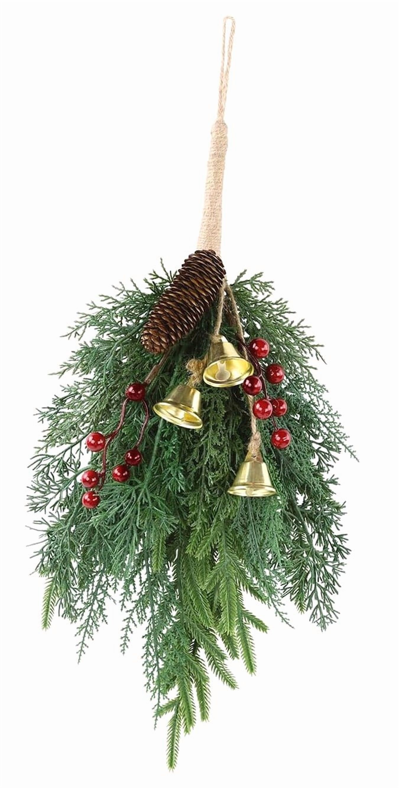Coolnut 21.6inch Christmas Teardrop Swags Artificial Greenery Teardrop ...