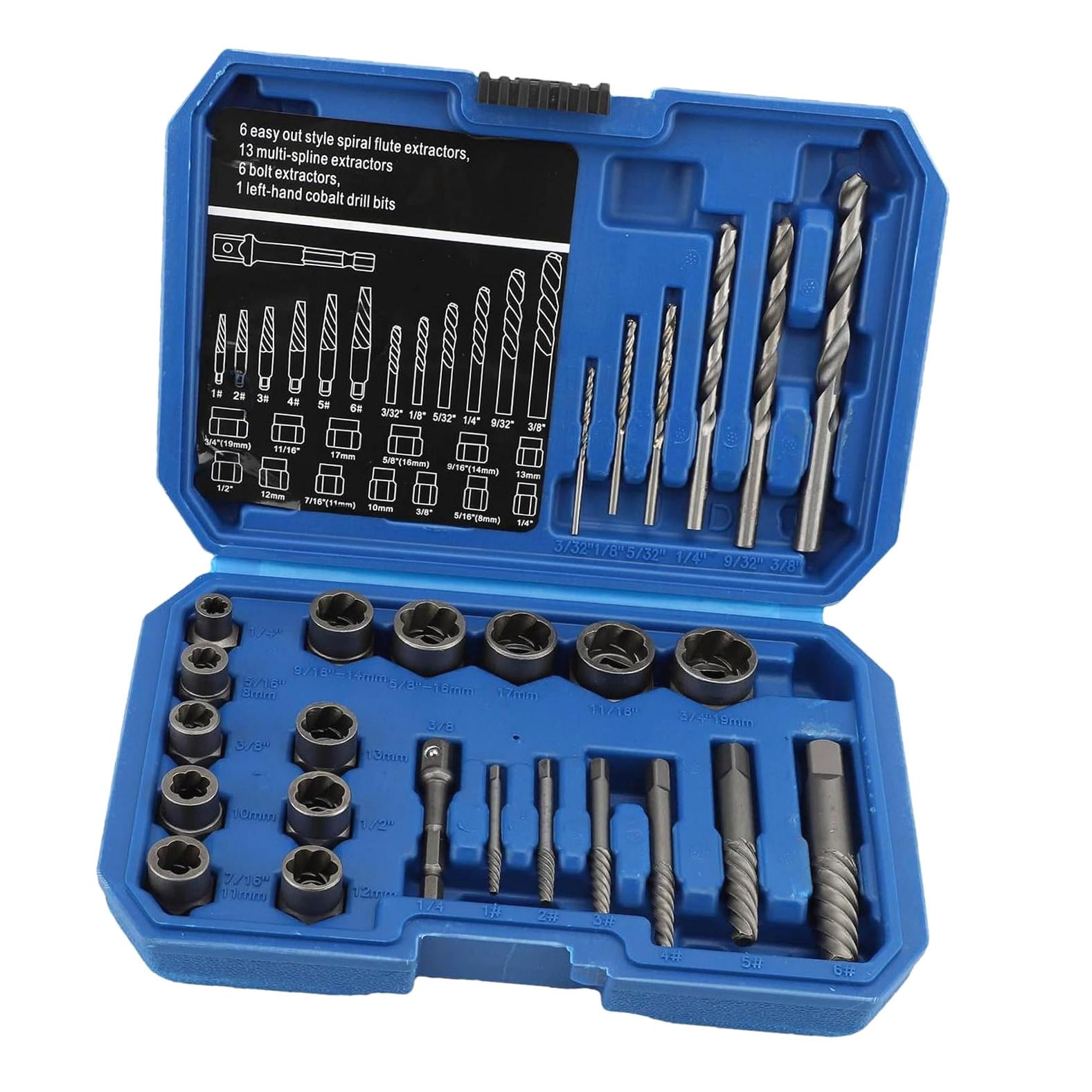Coolnut 26-Piece Screw Extractor Kit, Bolt Extractor Set with Drill ...