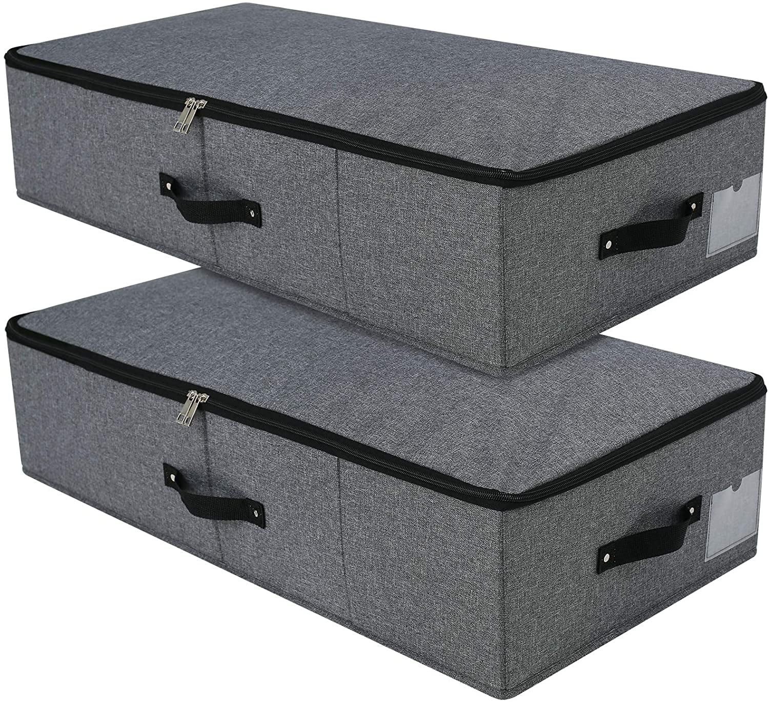 Coolnut 2PCS Foldable Under Bed Storage Box with Plastic Support Liner ...