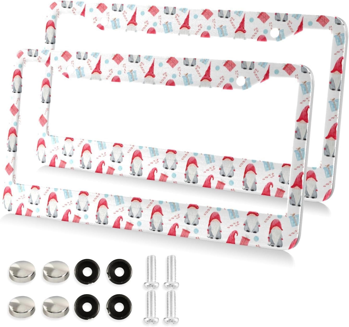 Coolnut 2pcs Gnomes Sweet Canes Presents License Plate Frame for Car ...