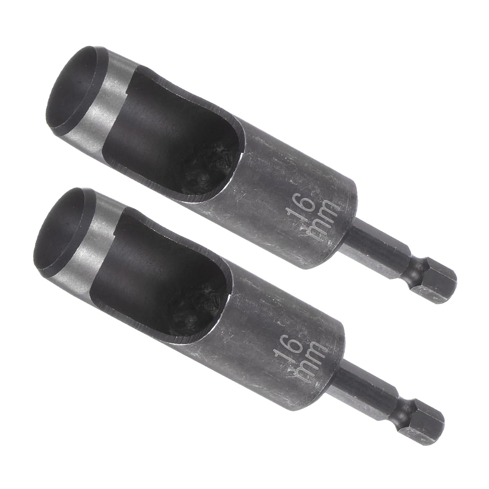 Coolnut 2pcs Leather Hole Punch Tool - [16mm x 1/4" Shank] Extended Hex ...