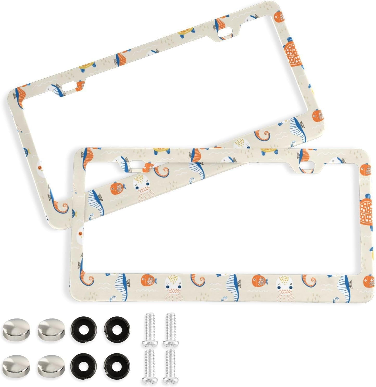 Coolnut 2pcs Undersea Creature Sea Turtle License Plate Frame for Car ...