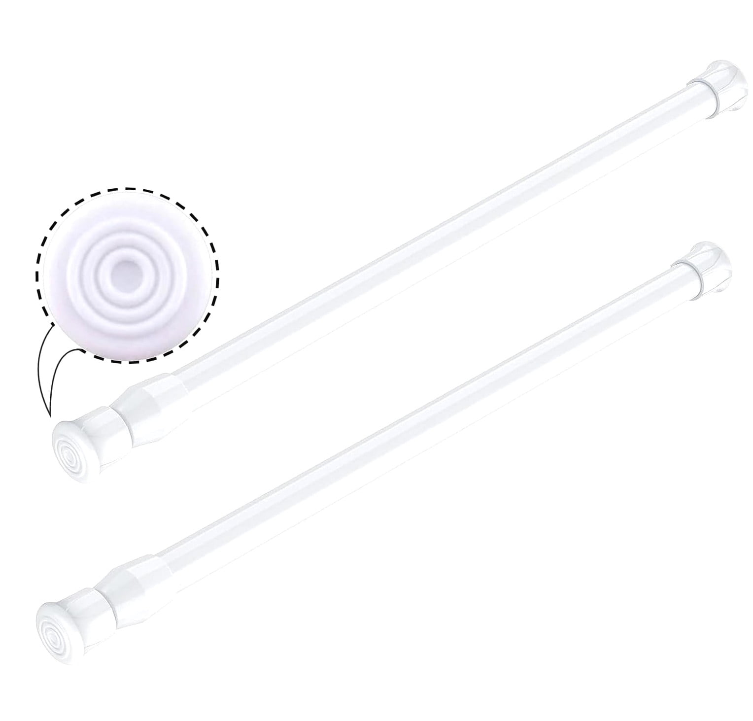 Coolnut 2pcs White Tension Rod 12 to 20 Inch Expandable Rods, No ...