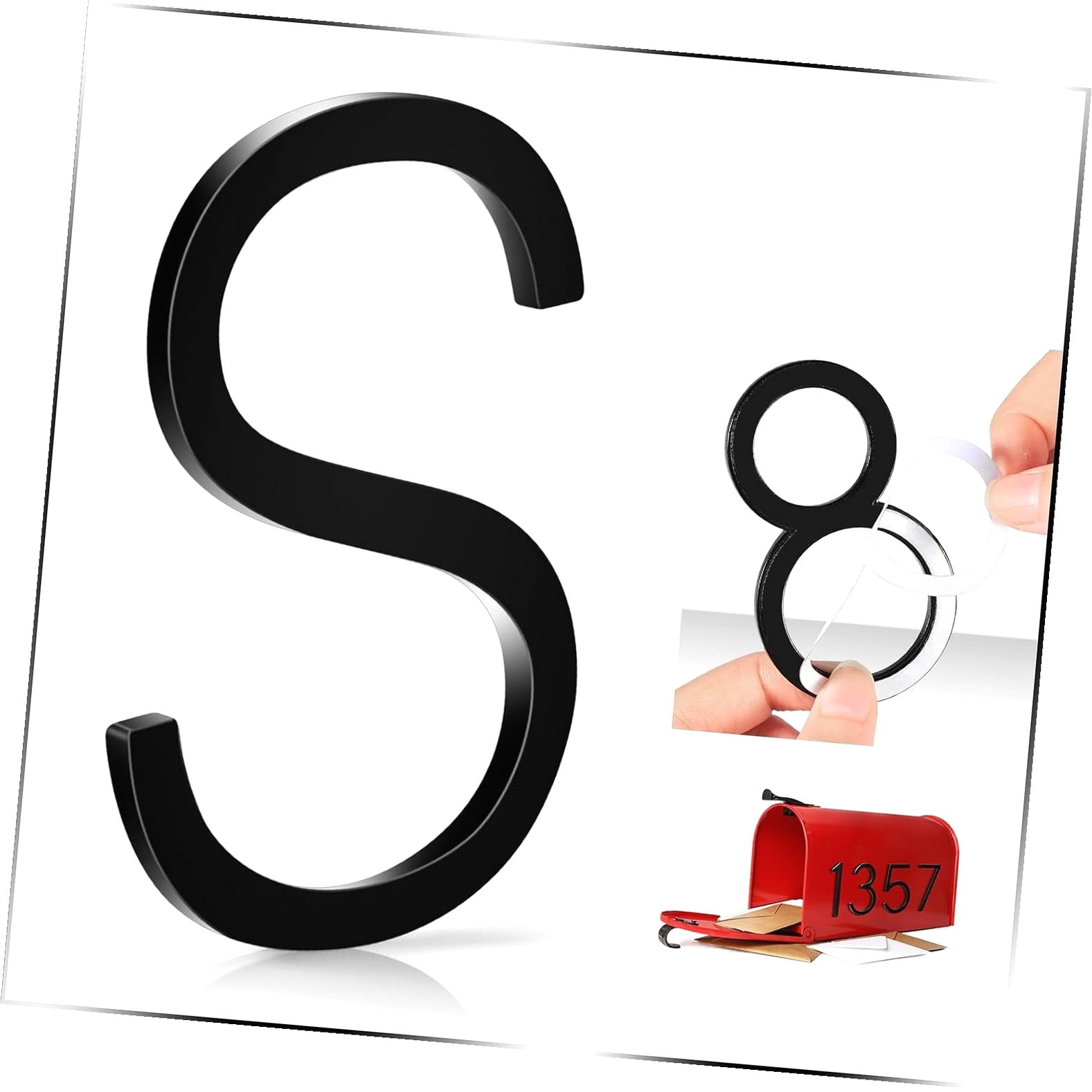 Coolnut 3 Inch Self-Adhesive Mailbox Numbers and Letters for Use, Thick ...