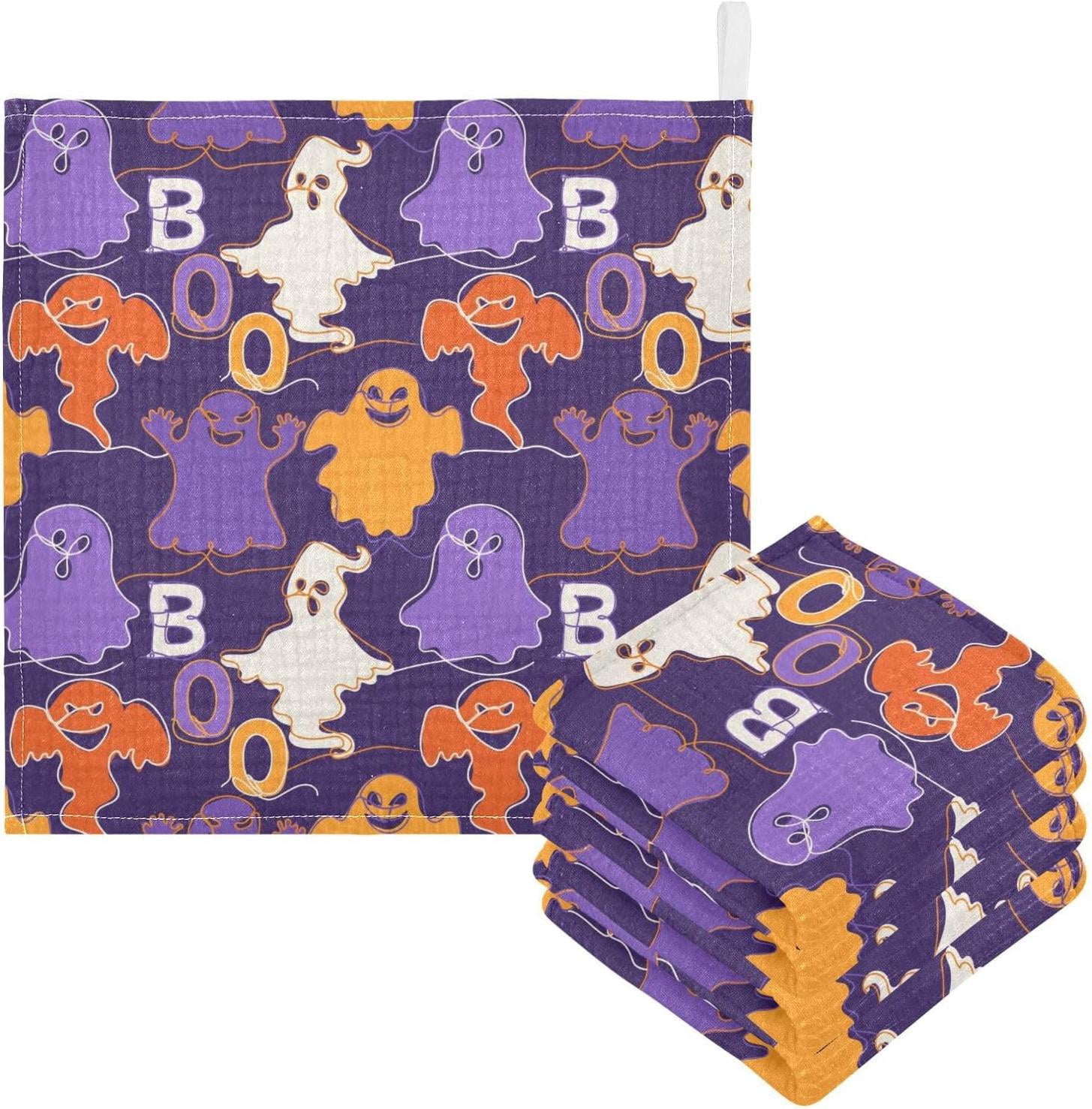 Coolnut 3 PCS Funny Ghosts Halloween Baby Muslin Washcloths, Colorful ...