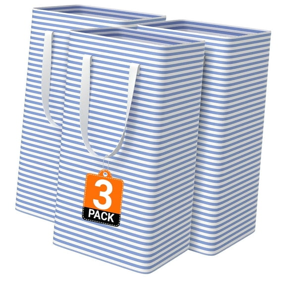 Coolnut 3 Pack Large Laundry Basket, Freestanding Laundry Hamper ...