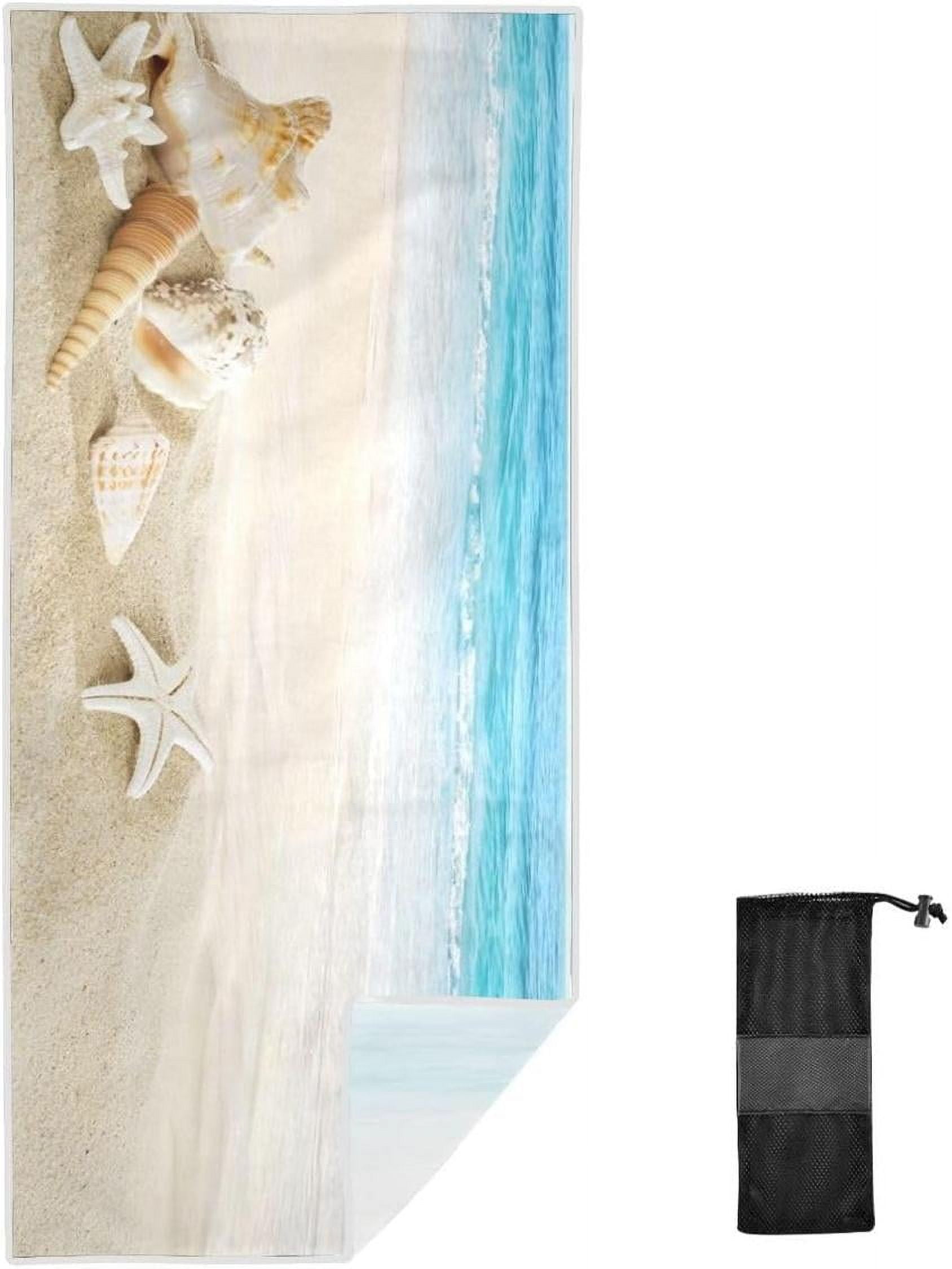Coolnut 30"x60" Beach Towel with Travel Bag, Landscape Shells on ...