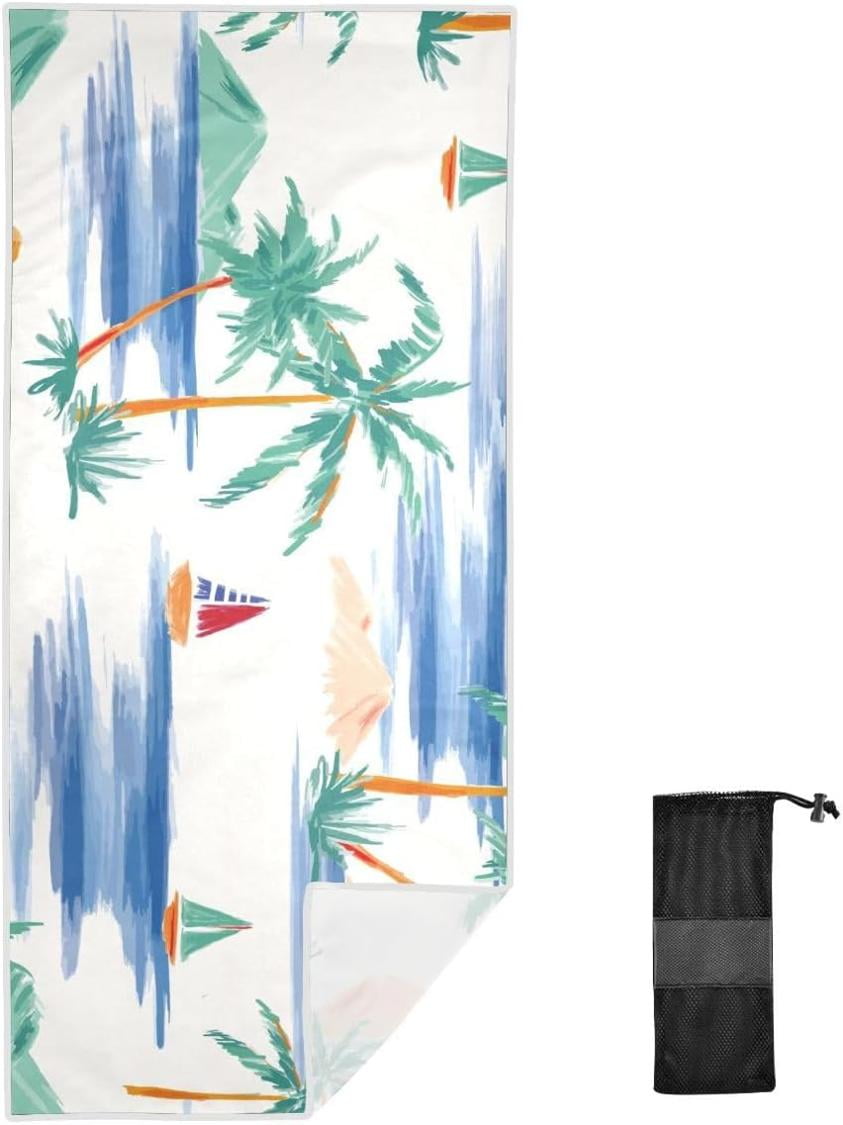 Coolnut 30"x60" Beach Towel with Travel Bag, Summer Tropical Island ...