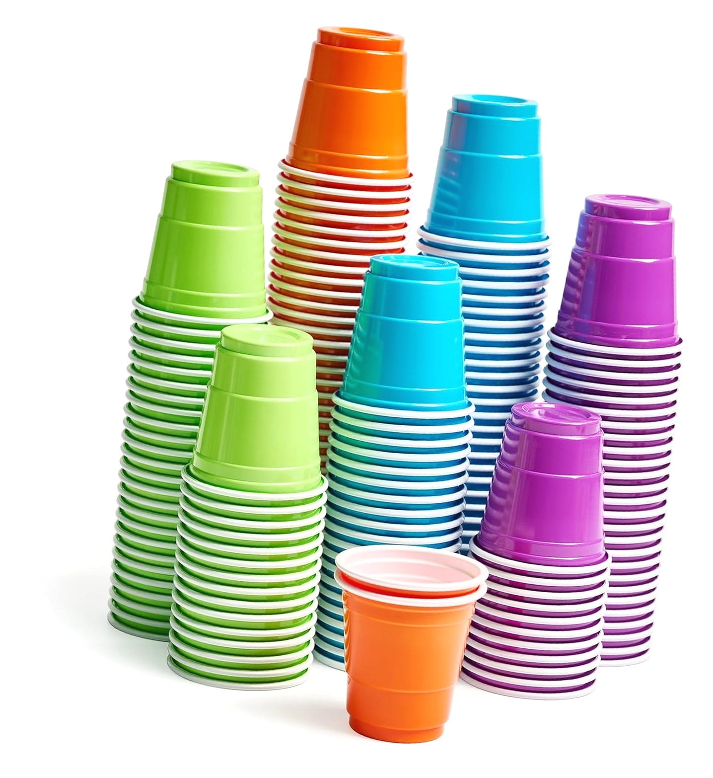 Coolnut 300 Count 2 oz Plastic Shot Glasses, Shot Cups, 2 oz Assorted ...