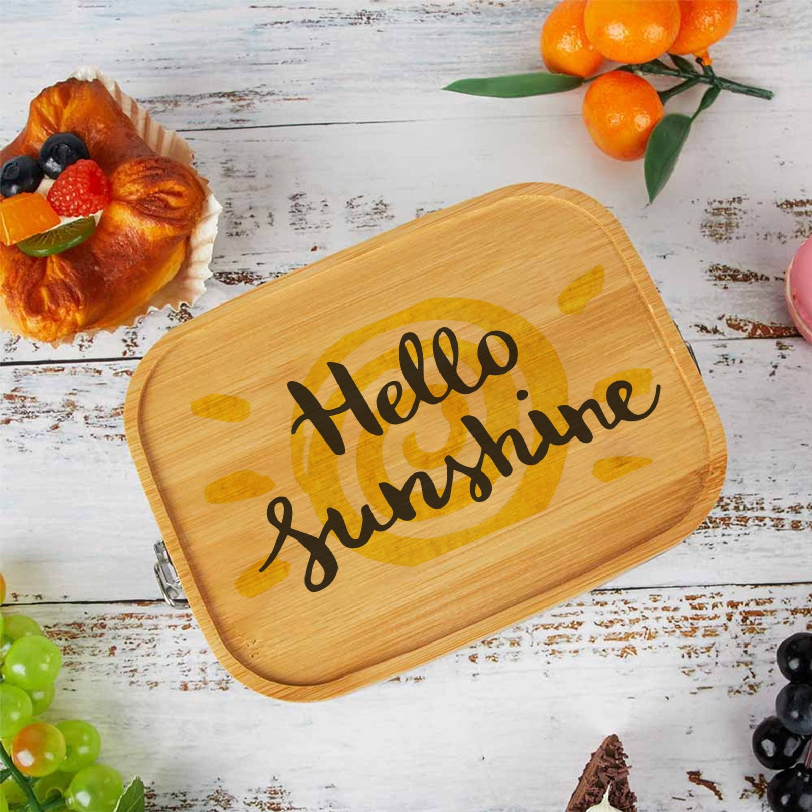 Coolnut 304 Stainless Steel Lunch Box Bamboo Lid, Hello Sunshine Lunch ...