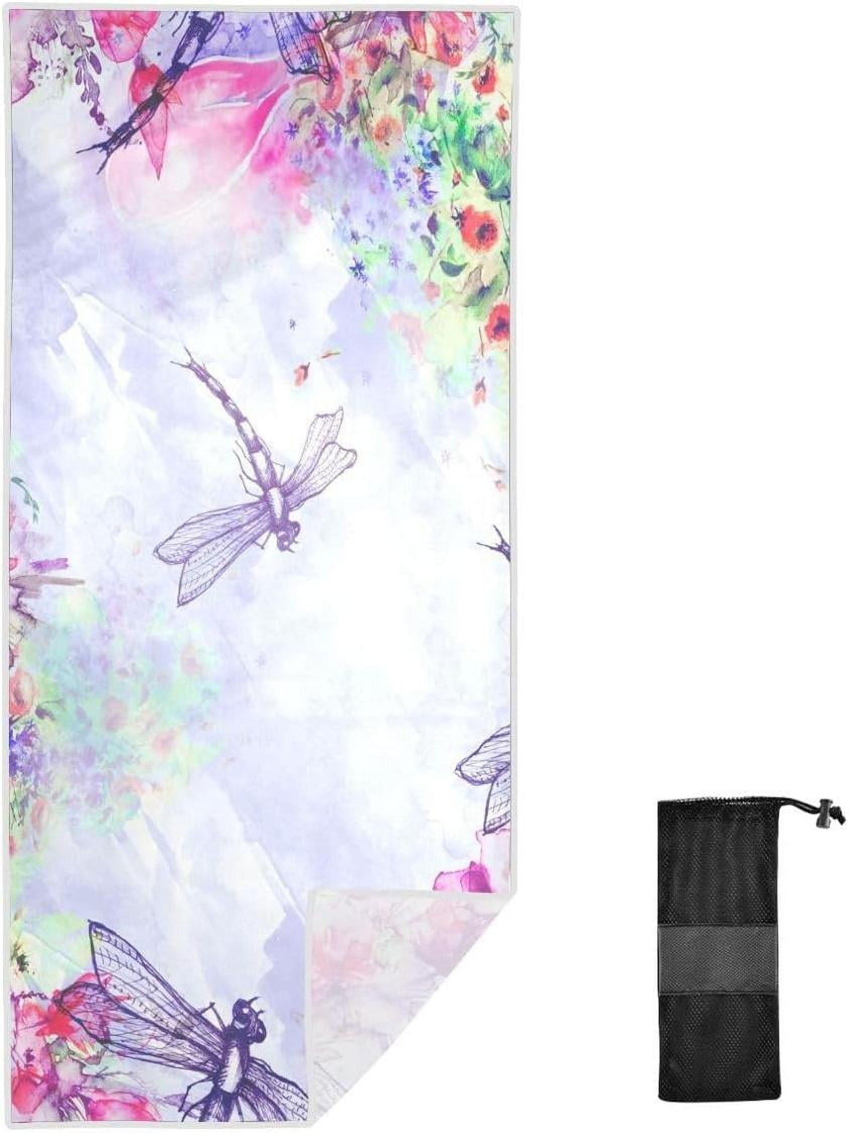 Coolnut 31"x71" Beach Towel with Travel Bag, Watercolor Perfume Bottle ...