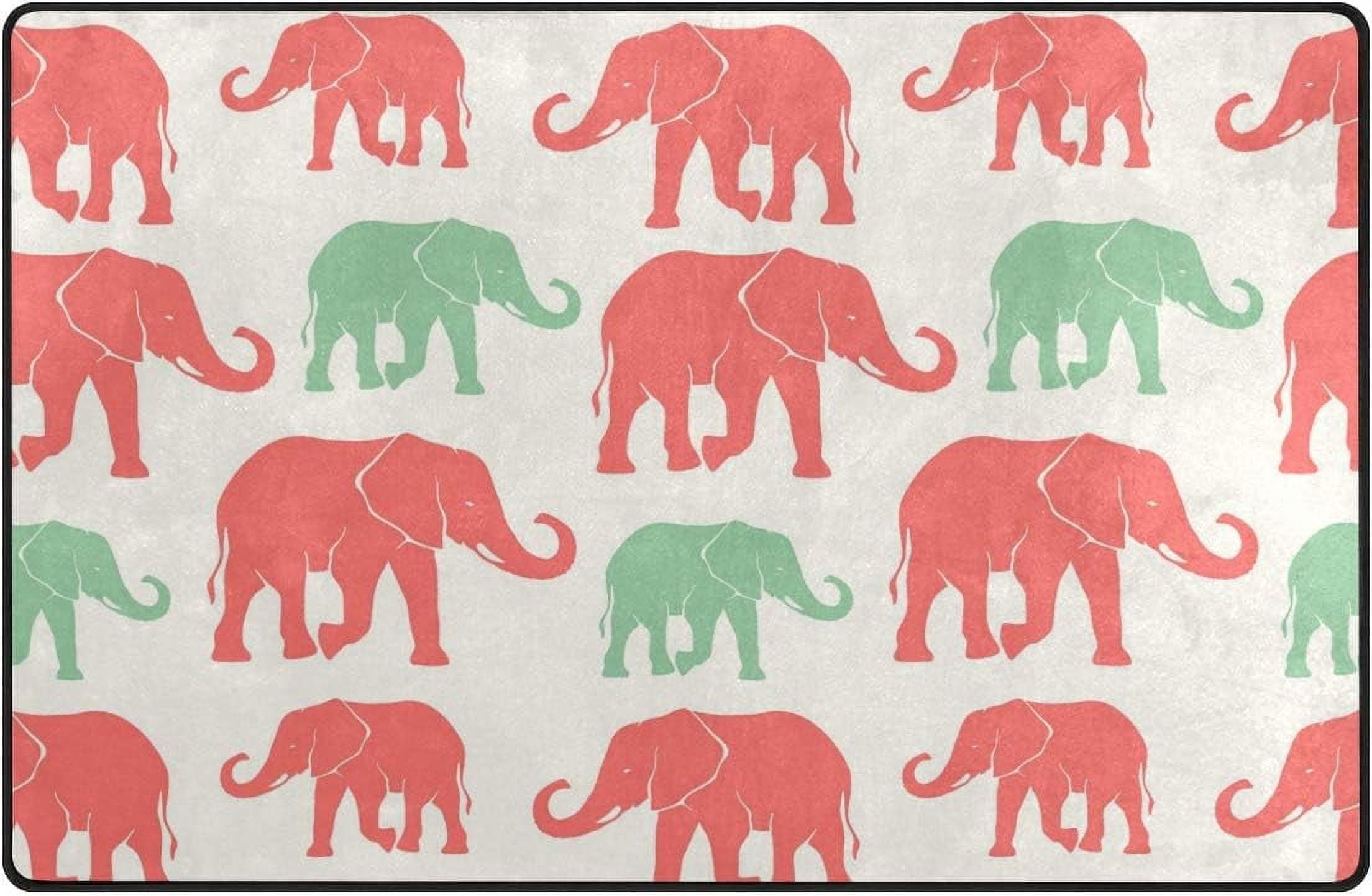 Coolnut 31x 20 Inch Area Rug, Carpet Beautiful Elephants Doormat for ...