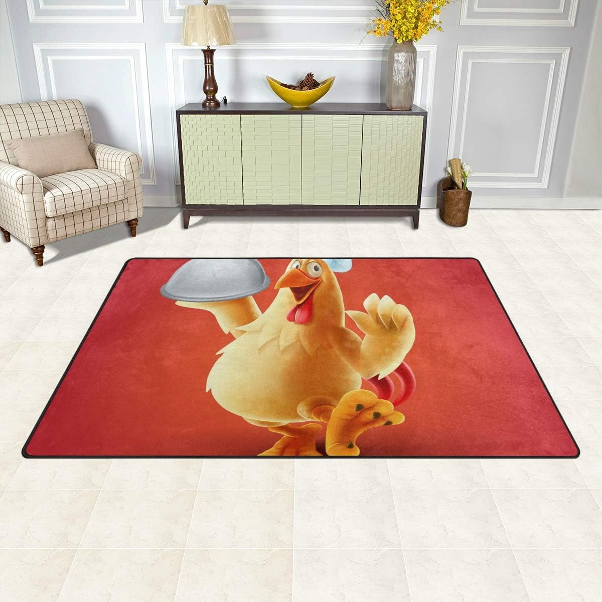 Coolnut 31x 20 Inch Area Rug, Carpet Chef Chicken Doormat for Hardwood ...