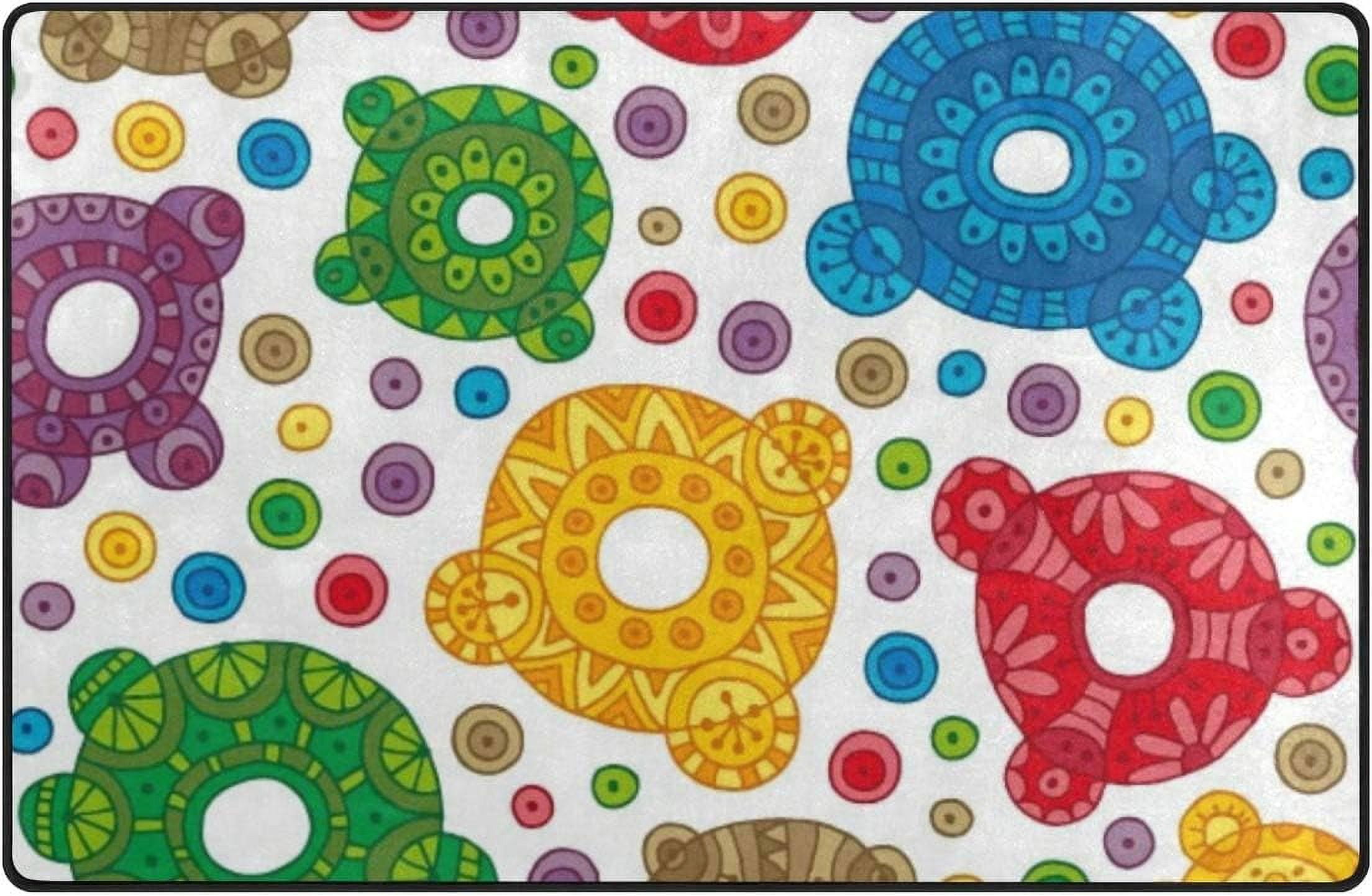 Coolnut 31x 20 Inch Area Rug, Carpet Colorful Doughnut with Circles ...