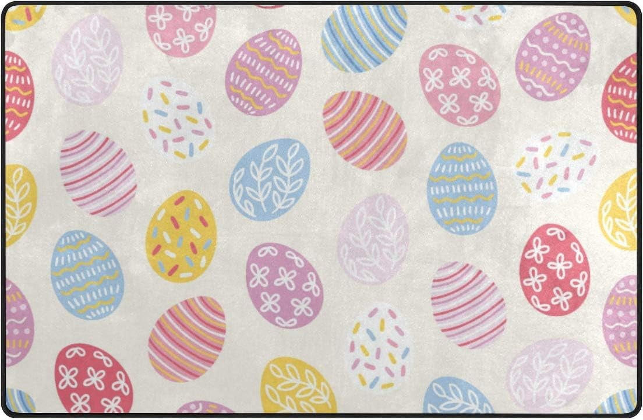 Coolnut 31x 20 Inch Area Rug, Carpet Colorful Easter Eggs Doormat for ...