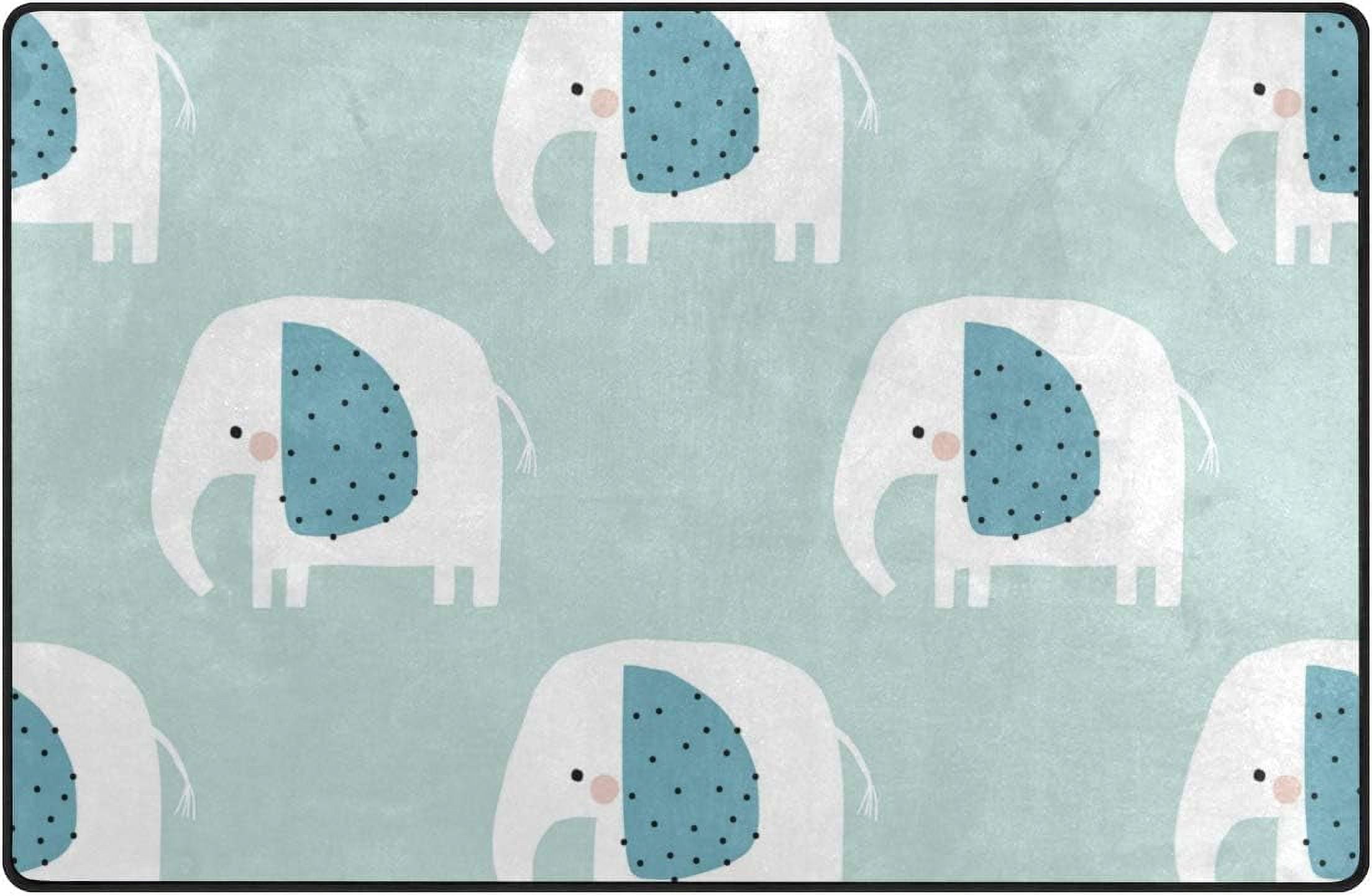 Coolnut 31x 20 Inch Area Rug, Carpet Cute Elephant Doormat for Hardwood ...