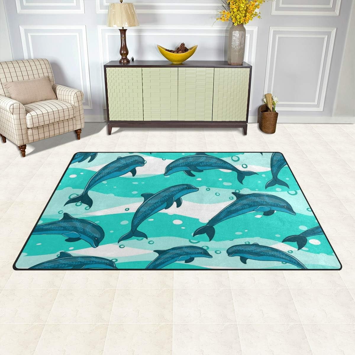 Coolnut 31x 20 Inch Area Rug, Carpet Dolphins The Sea Doormat for ...