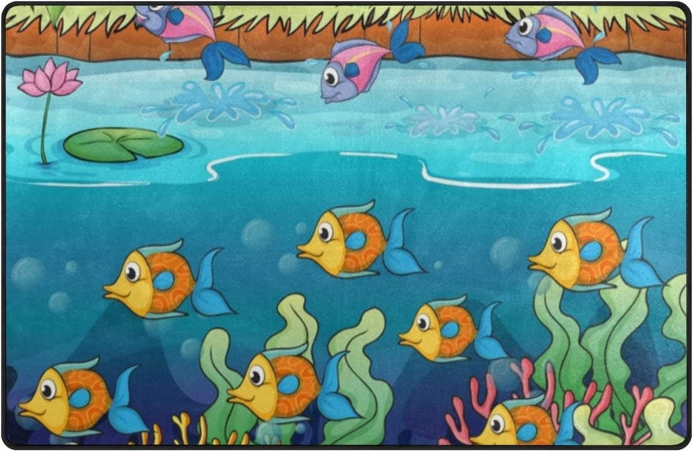 Coolnut 31x 20 Inch Area Rug, Carpet Fish in The River Doormat for ...