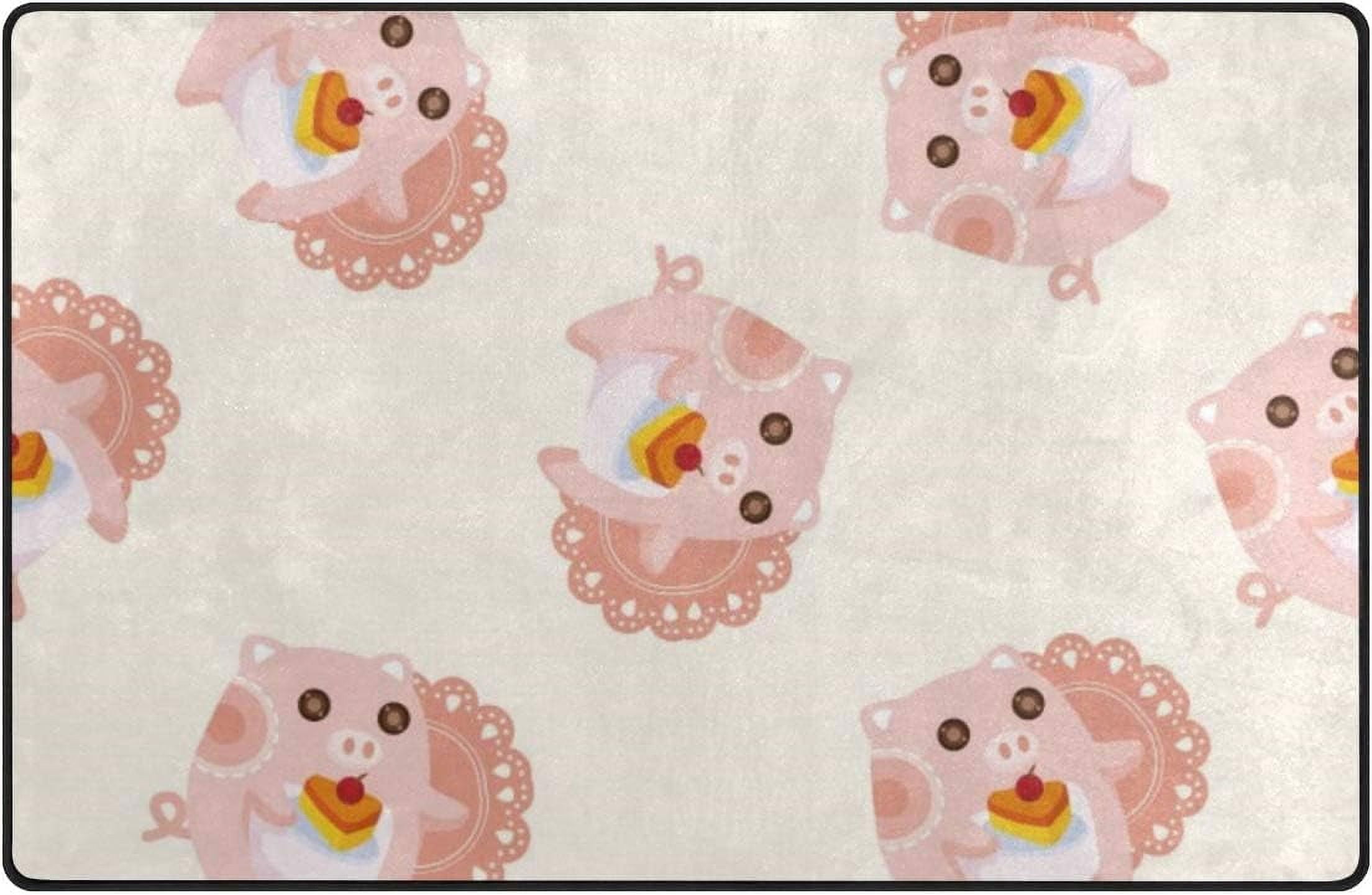 Coolnut 31x 20 Inch Area Rug, Carpet Pig Having Afternoon Tea Doormat ...