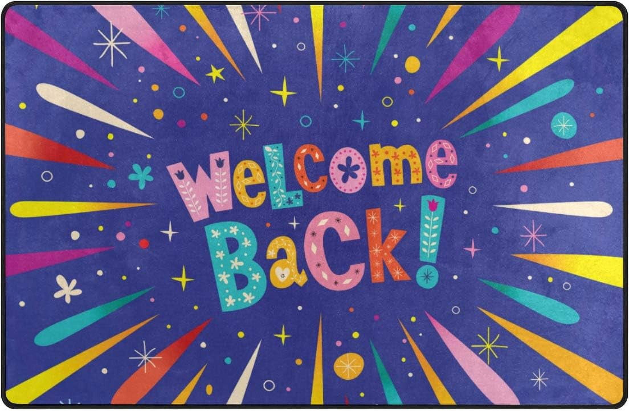 Coolnut 31x 20 Inch Area Rug, Carpet Welcome Back with Burst Explosion ...