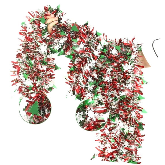 Coolnut 33 FT Christmas Tinsel Garland Decorations, Red and White ...