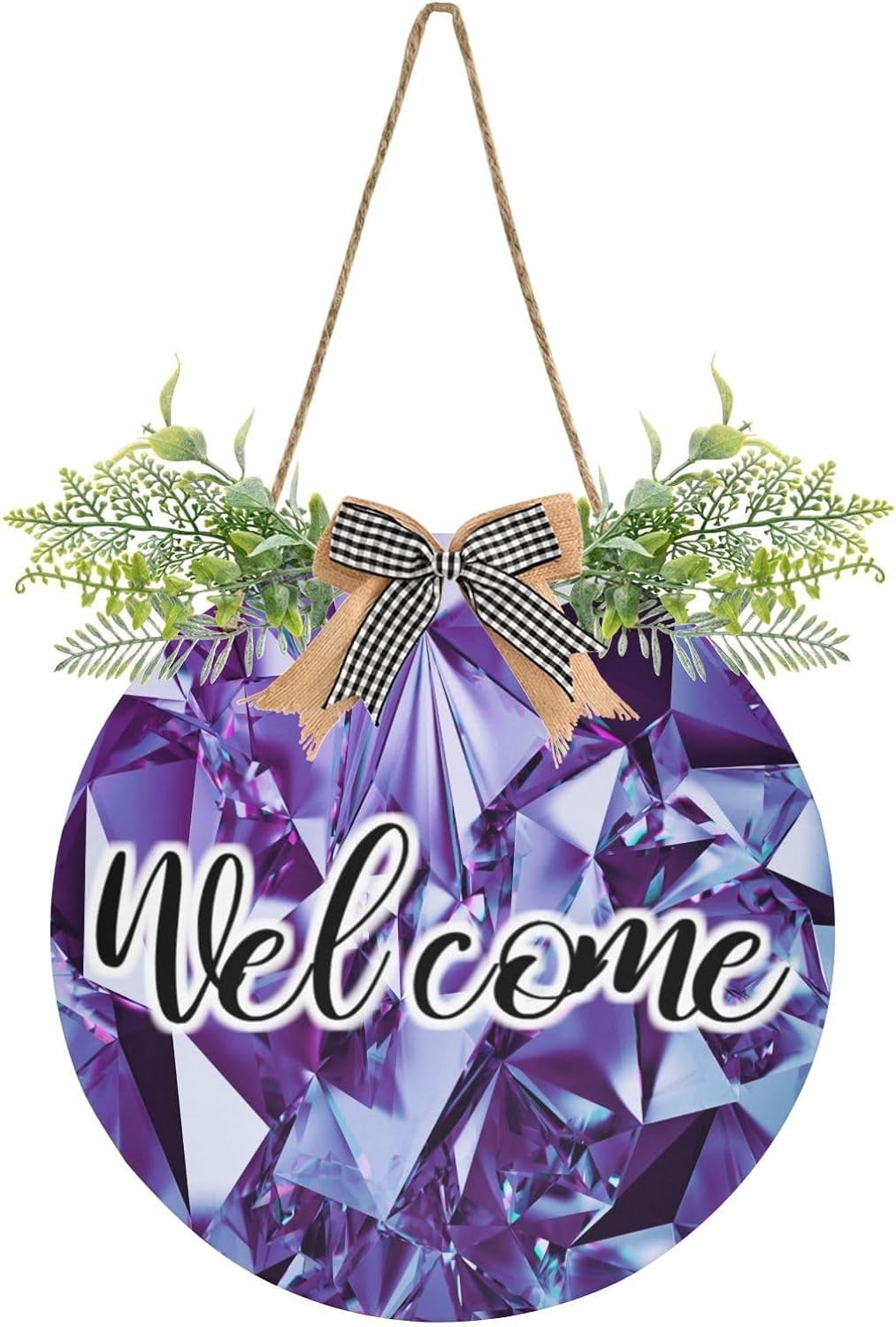 Coolnut 3d Abstract Violet Crystal Front Door Round, Hanging Welcome ...