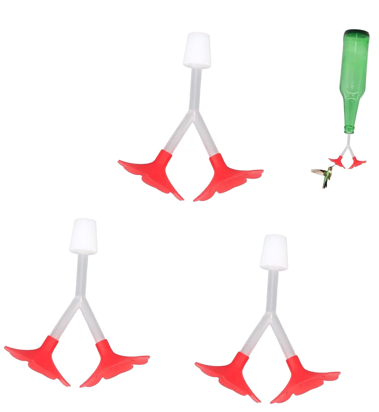 Coolnut 3pcs Tube and Stopper, Red Floral Double Tube with Stopper for ...