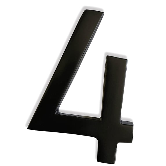 Coolnut, 4 Inch Aluminum House Numbers for Exterior Number 4, House ...