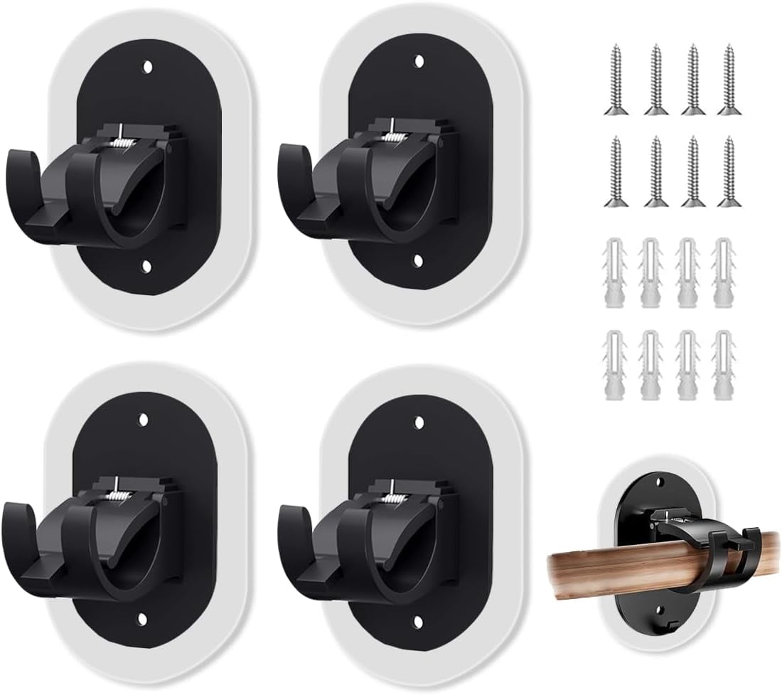 Coolnut 4 PCS Curtain Rod Bracket Holder - versal Self Adhesive Wall ...